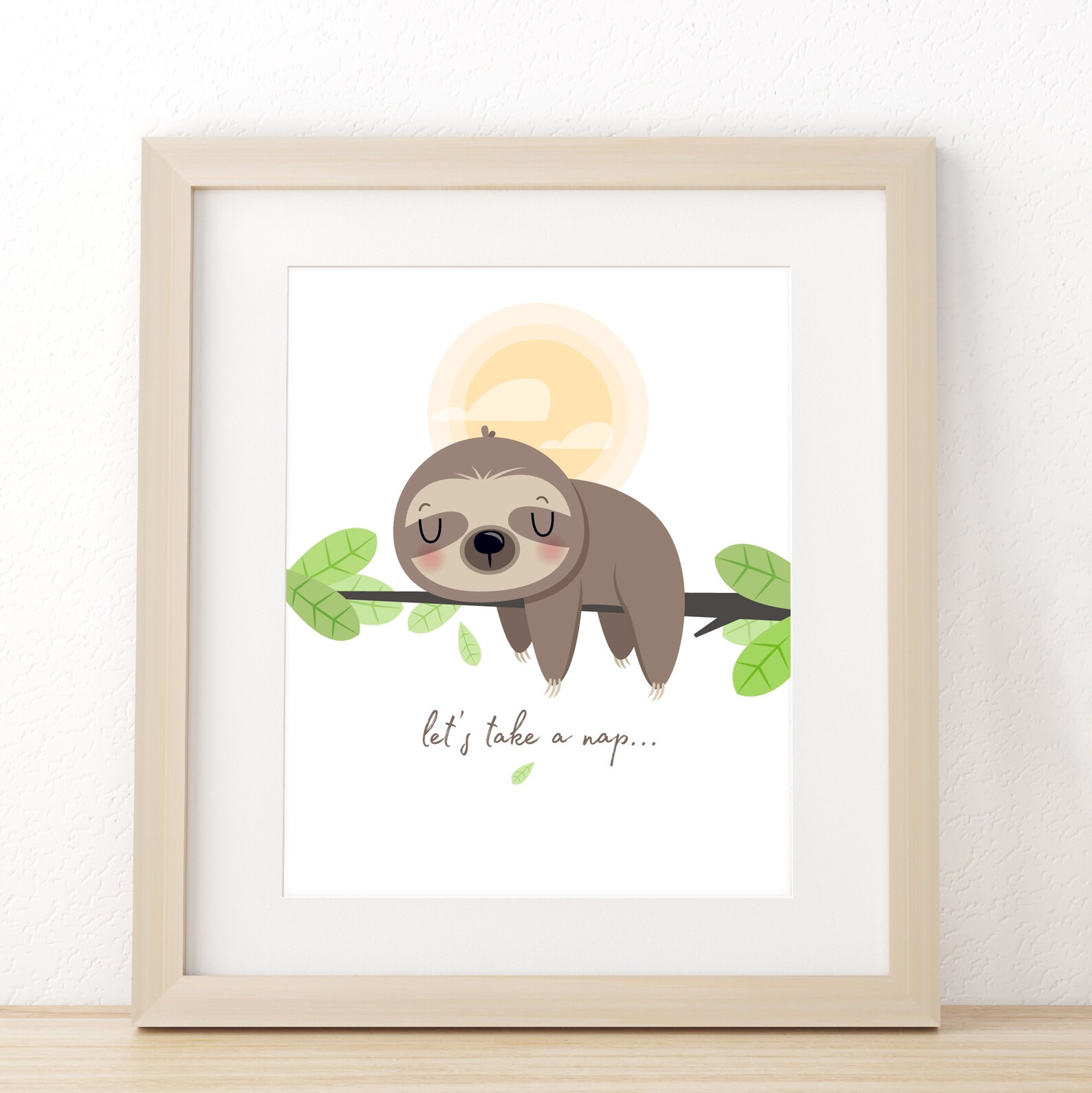 Sloth Nursery Wall Art, Baby Sloth Print, Nursery Decor, Sloth Art ...