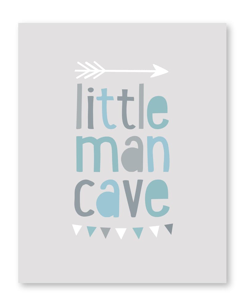 Nursery Decor Boy Little Man Cave Nursery Wall Art - Etsy