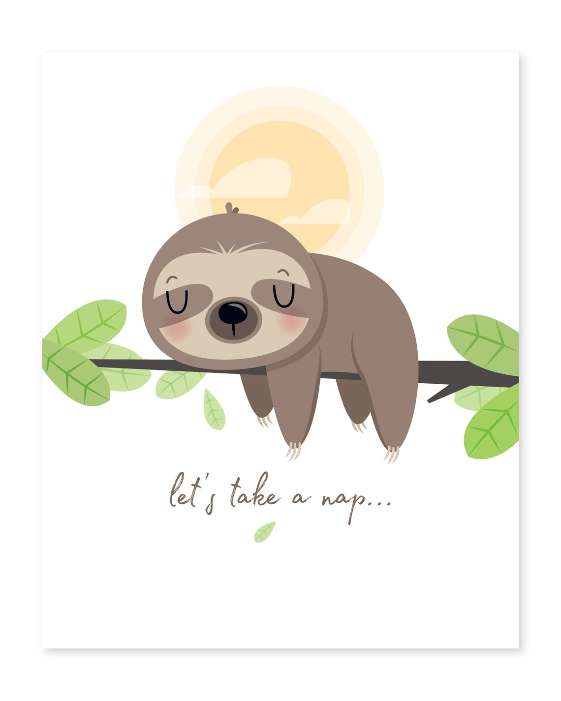 Sloth Nursery Wall Art Baby Sloth Print Nursery Decor Sloth - Etsy