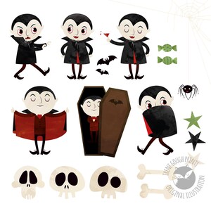 Halloween Vampire Cute Clip Art - Instant Download - Spooky Dracula ...