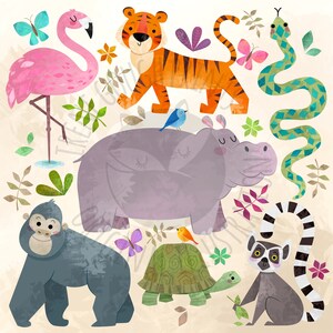 Cute Safari Animals, Hand-drawn, Clip Art Bundle, Commercial License ...