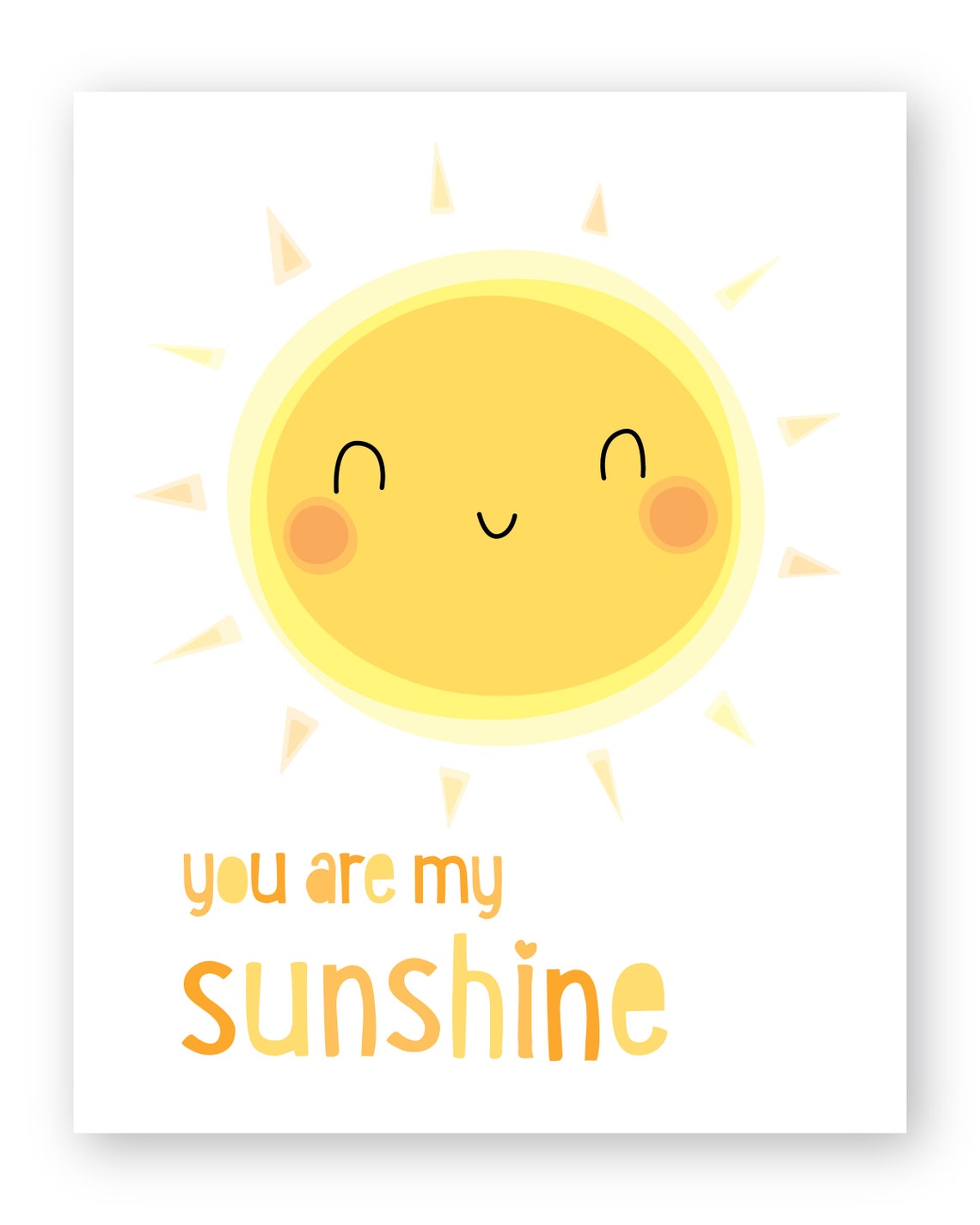 You Are My Sunshine Nursery Print New Baby Gift Neutral - Etsy