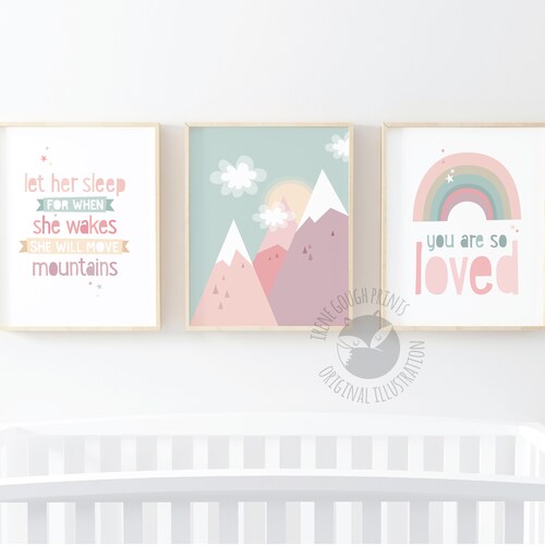 Nursery Prints Rainbow Nursery Decor Girl Nursery Wall Art - Etsy