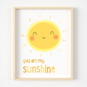 You Are My Sunshine Nursery Print, New Baby Gift, Neutral Nursery Decor ...