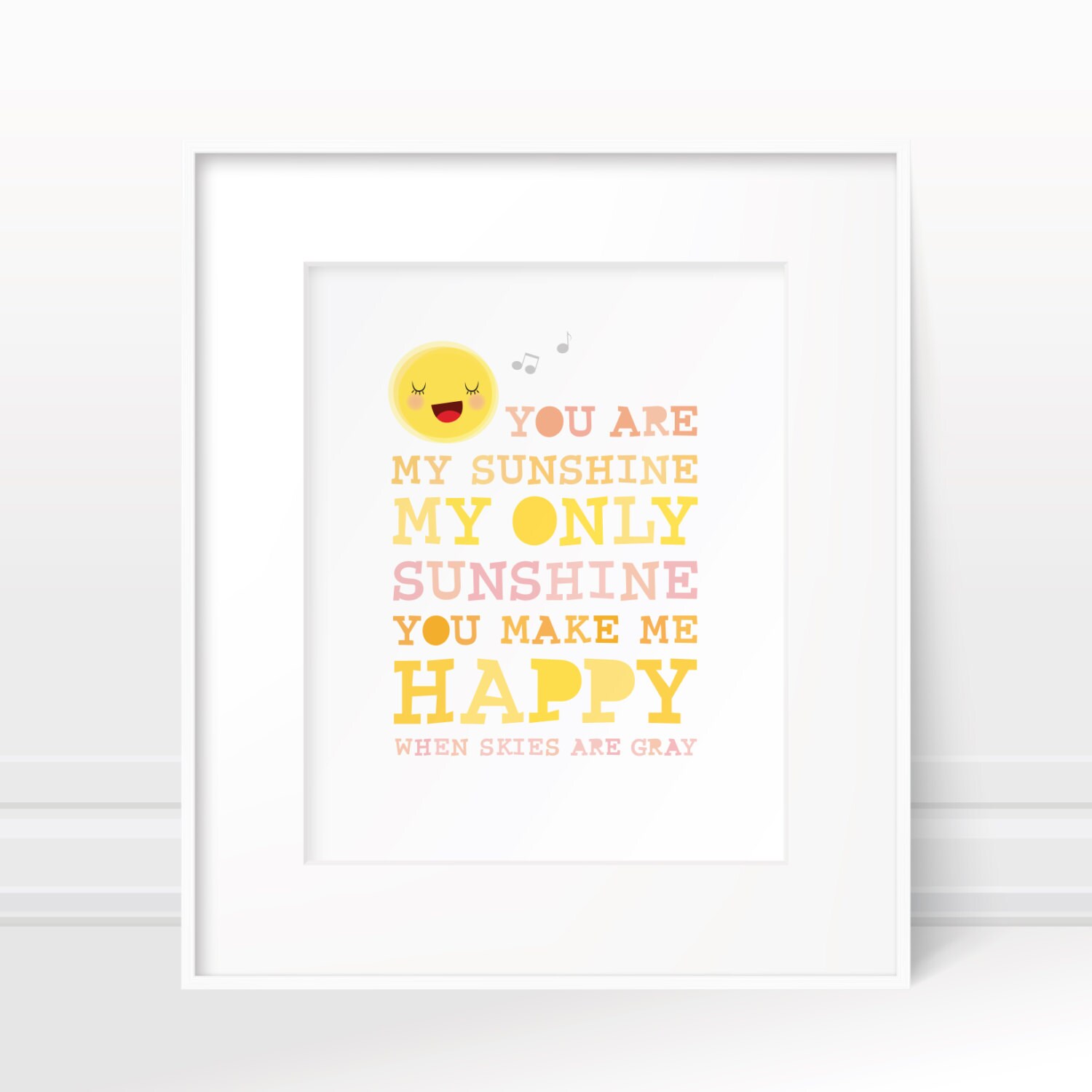 You are my sunshine wall art nursery print kids room decor | Etsy