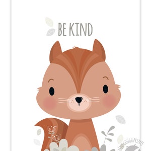 Set of 6 Woodland Animal Prints, Unique Christmas Gift, Gift for Kids ...