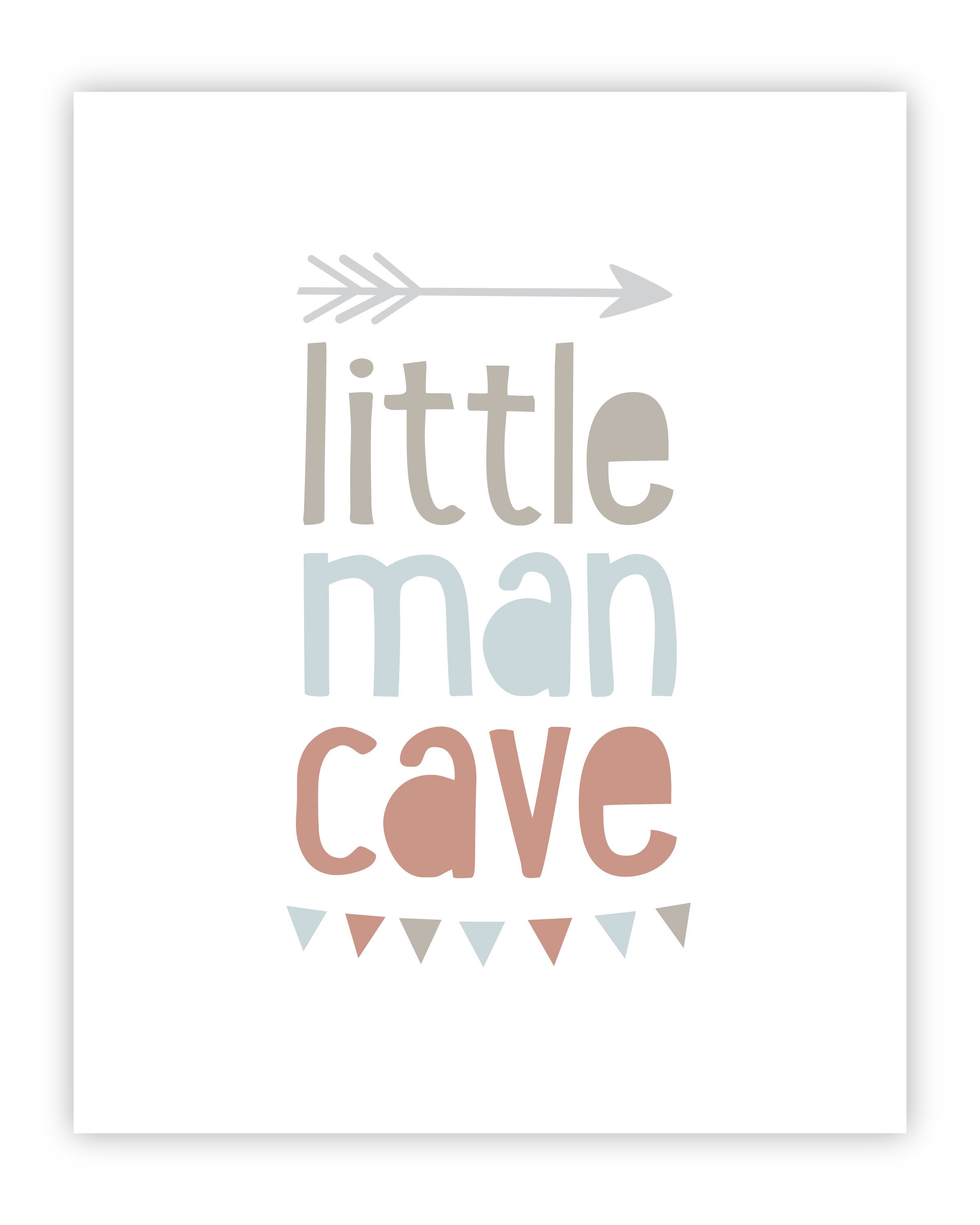 Little Man Cave Set of 4 Nursery Prints Kids Wall Art Set | Etsy