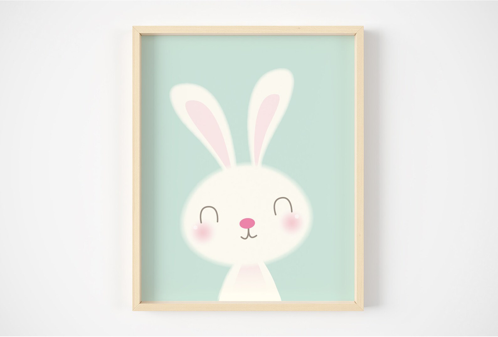 Bunny Nursery Wall Art Woodland Animal Print Baby Girl - Etsy