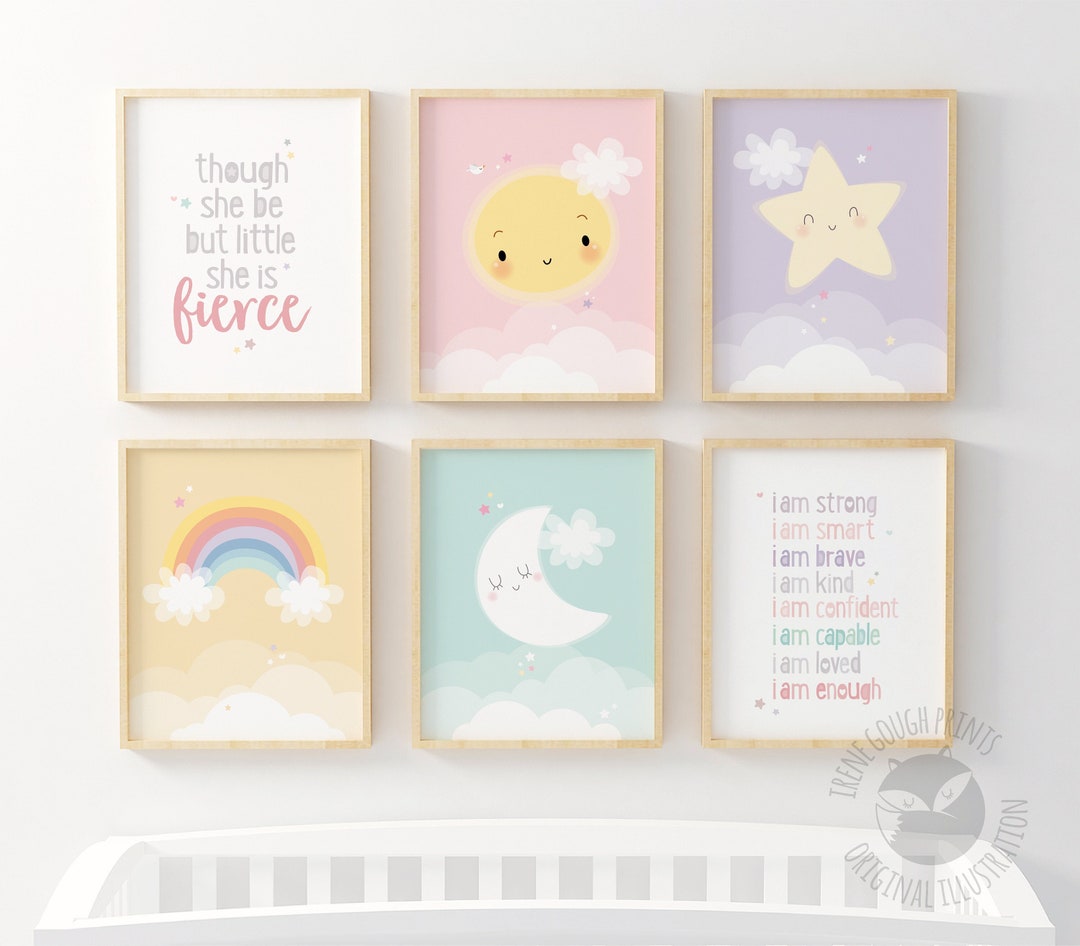 Set of 6 Cute Girls Nursery Prints - Gift for Kids - Etsy