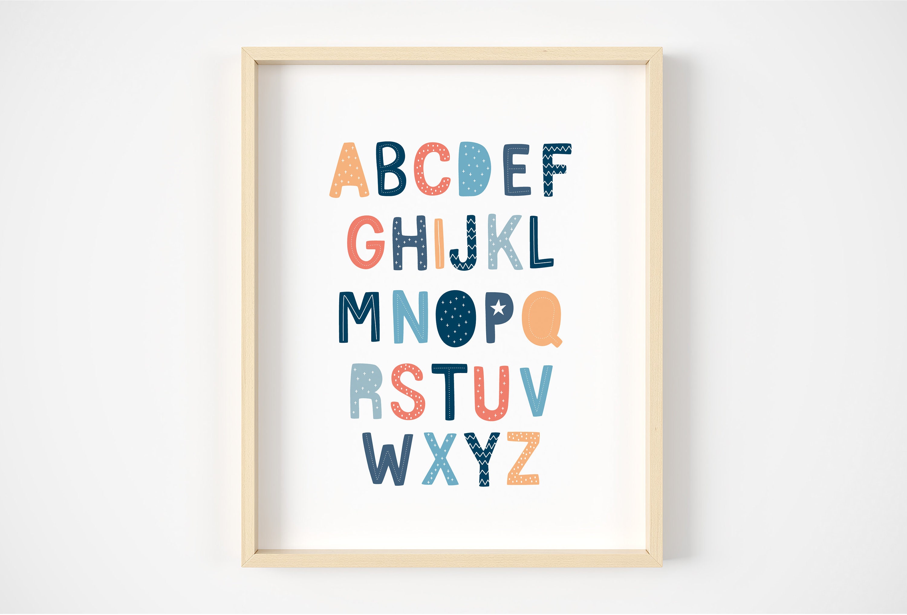 Nursery Decor Alphabet Poster Neutral Alphabet Alphabet - Etsy