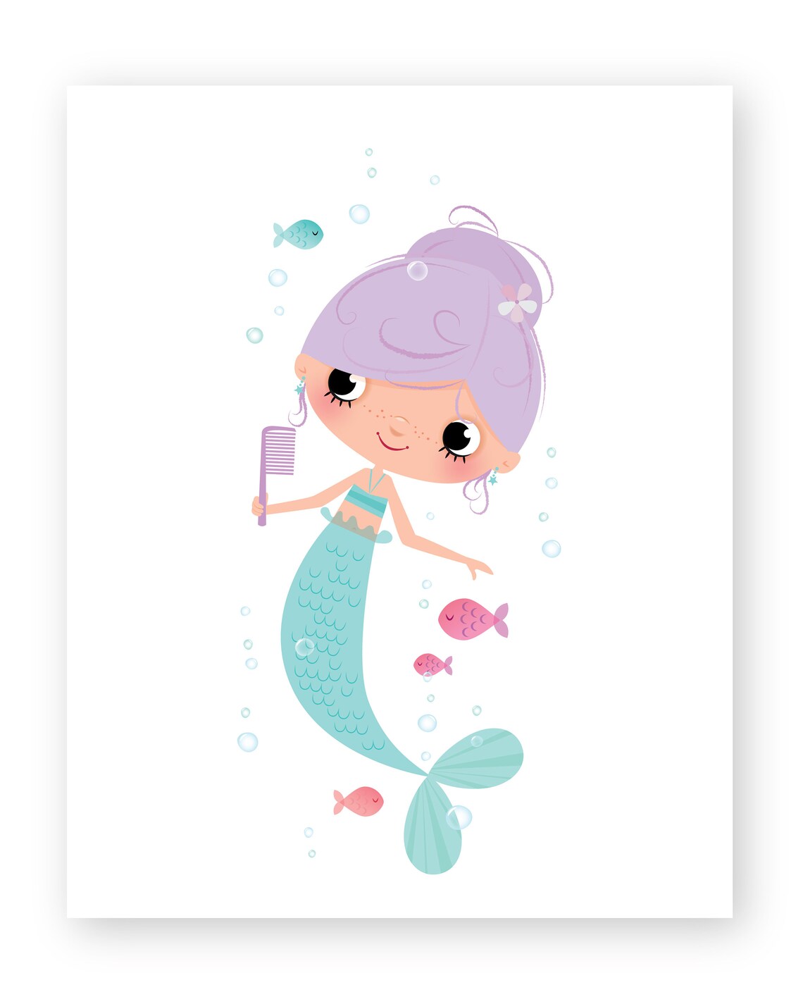 Mermaid Nursery Decor, Nursery Wall Art, Mermaid Prints, Girls Nursery ...