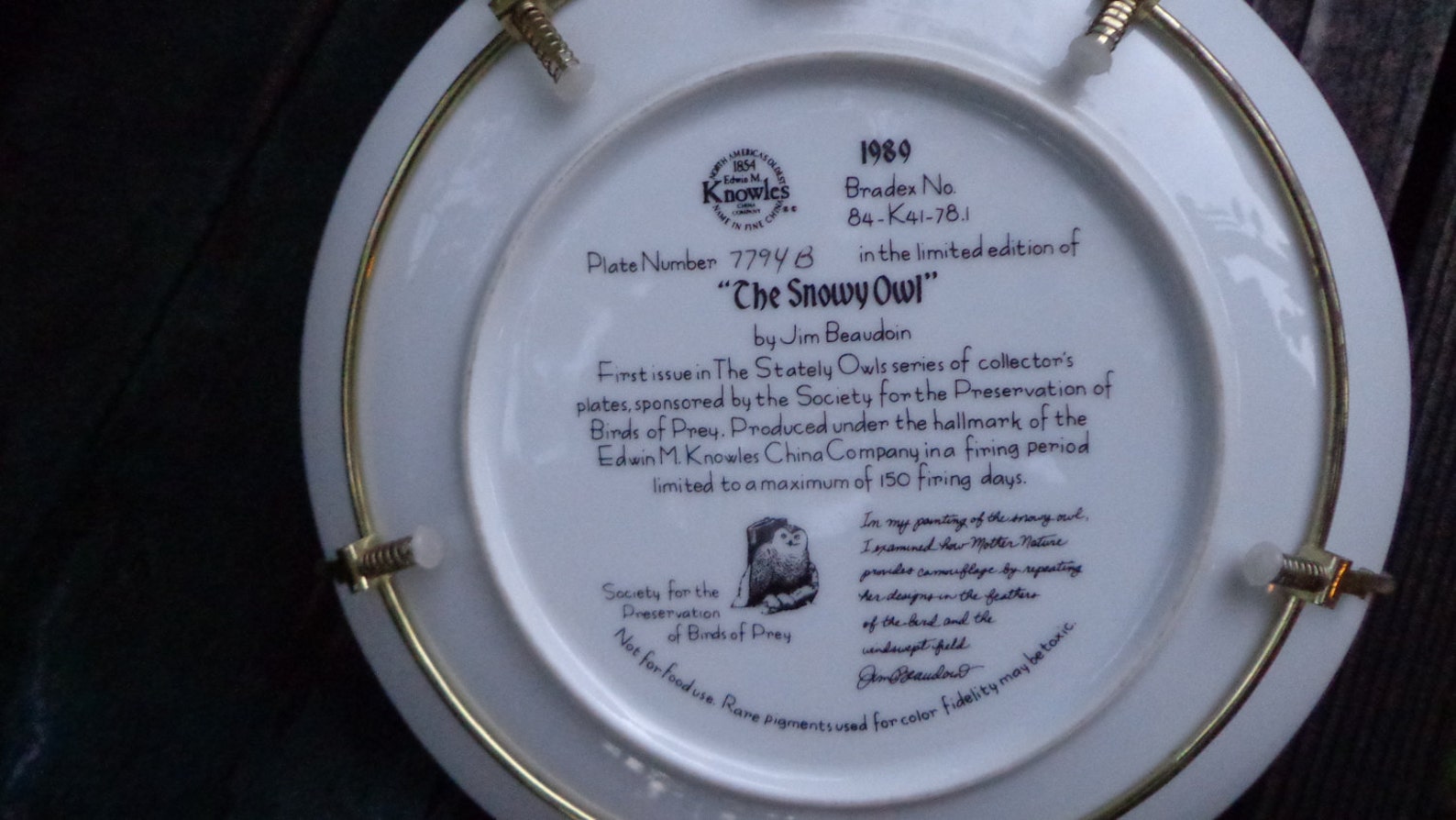 The Snowy Owl Decorator Plate by Jim Beaudoin 1989 | Etsy