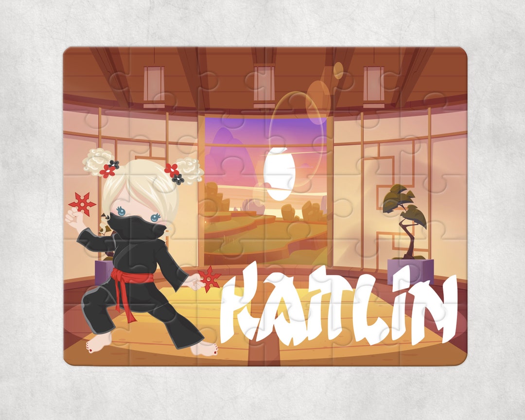 Girl Ninja Personalized Puzzle / Custom Kids Puzzle / Custom Name ...