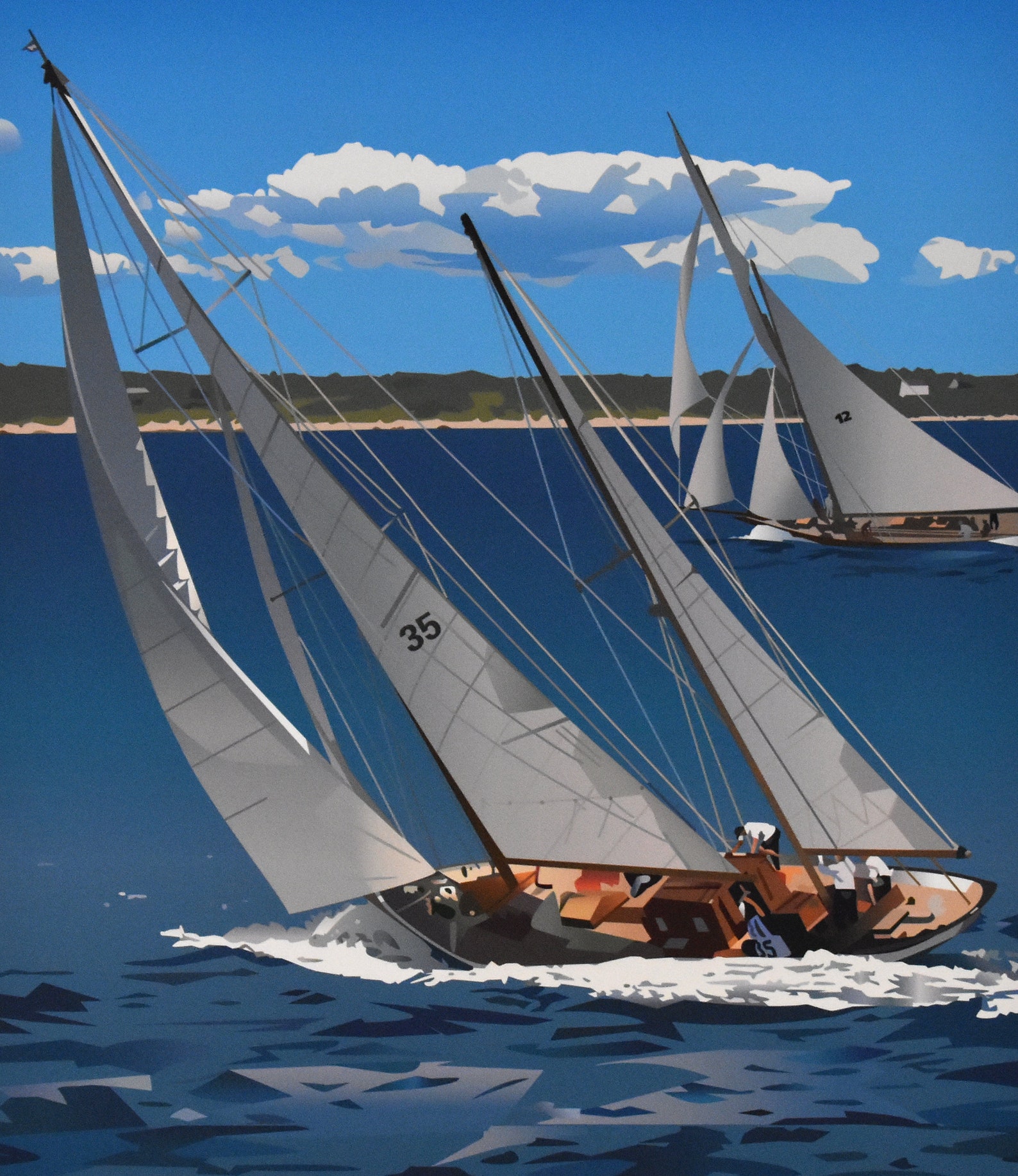 Sailboat Giclee Print, Vintage Sailboat Print, Vintage Sailboat Poster ...