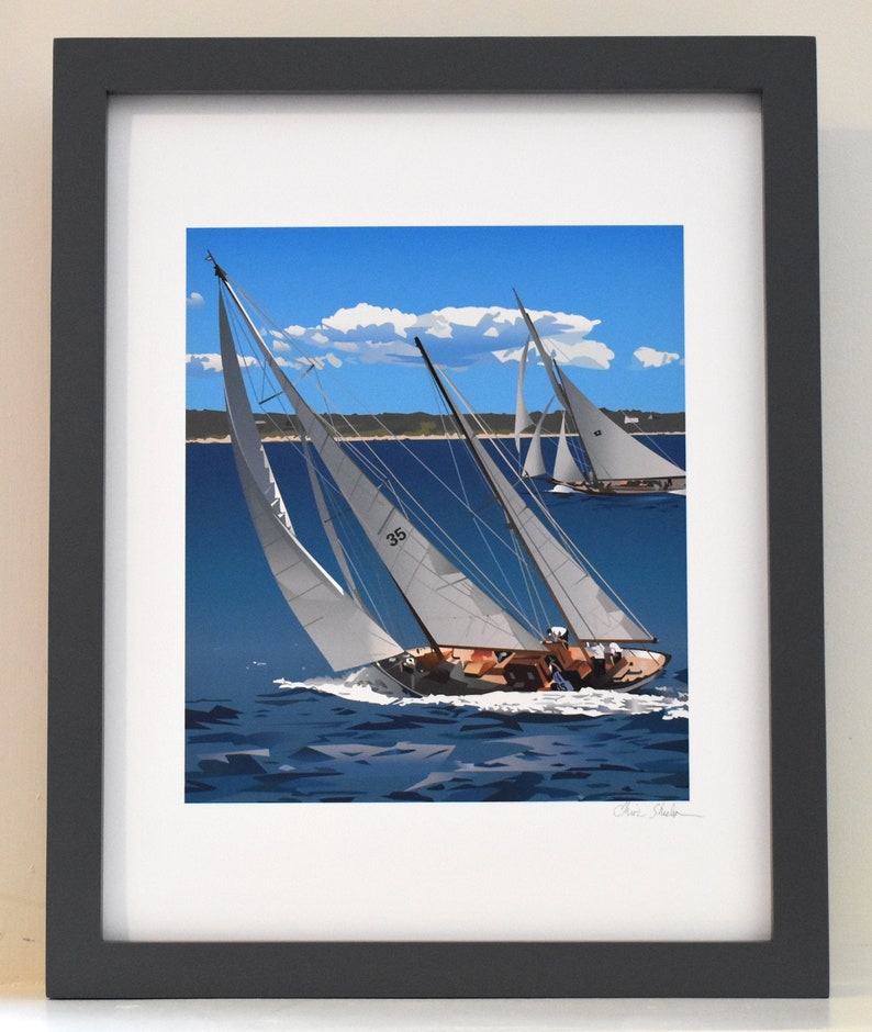 Sailboat Giclee Print, Vintage Sailboat Print, Vintage Sailboat Poster ...