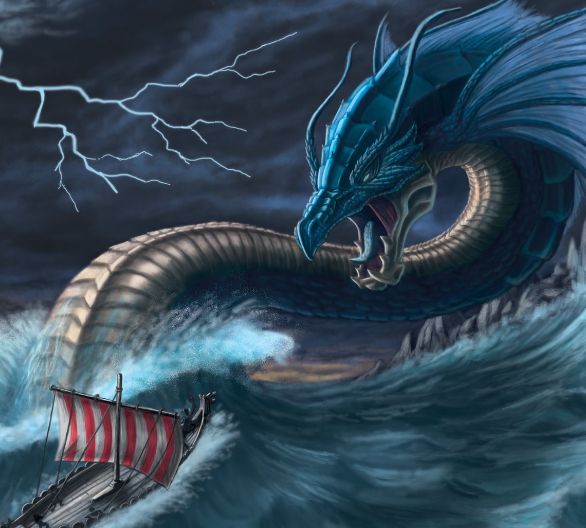 Leviathan Art Print Dragon Art Giclee Print Fantasy Art - Etsy