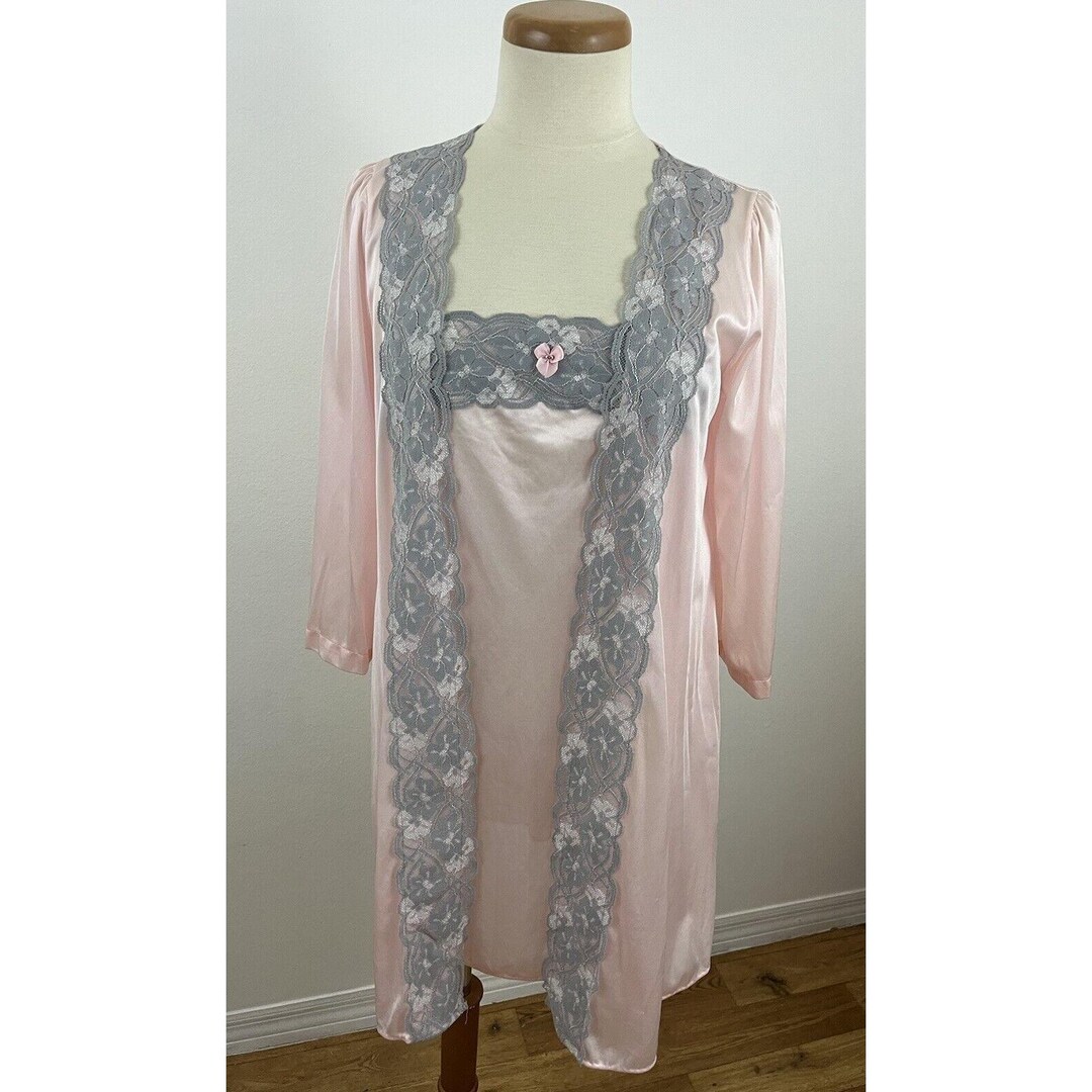 Vintage Undercover Wear Women's S/M Nightgown Robe Peignoir Set Pink ...