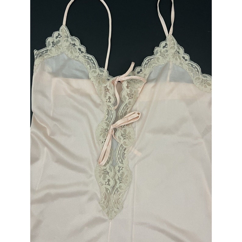 Vintage Womens Teddie Lingerie One Piece Bodysuit Romper Lace Teddy