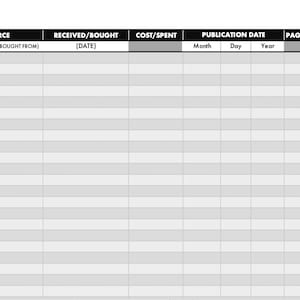 Personal Home Library Log Spreadsheet · catalog the Books You Own - Etsy