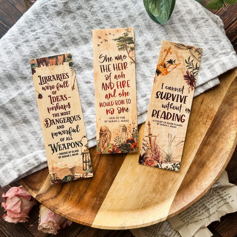 Throne of Glass Wooden Bookmark · officially Licensed · book Quote ...