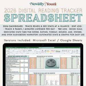 2026 Reading Tracker Spreadsheet Excel - Etsy