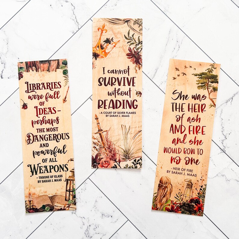 Throne of Glass Wooden Bookmark · officially Licensed · book Quote ...