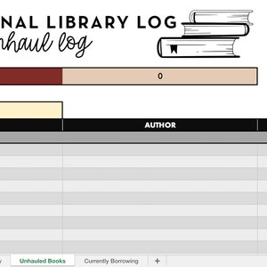 Personal Home Library Log Spreadsheet · catalog the Books You Own - Etsy