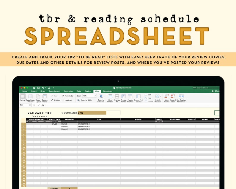 TBR & Review Schedule Spreadsheet set Your to Be Read List - Etsy