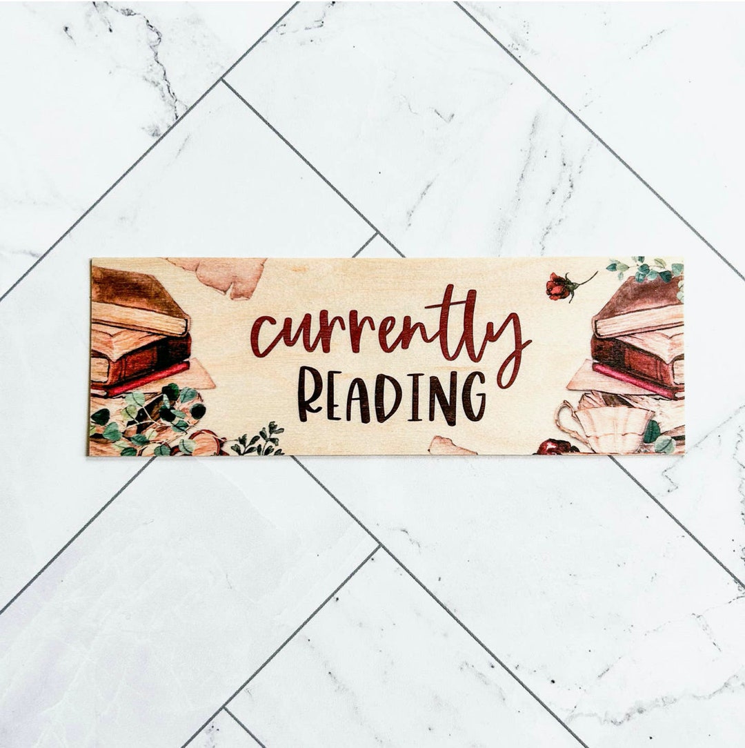 Currently Reading Wooden Bookmark · Bookish Decor for Book Lovers - Etsy