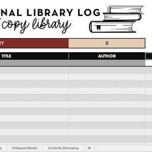 Personal Home Library Log Spreadsheet · catalog the Books You Own - Etsy