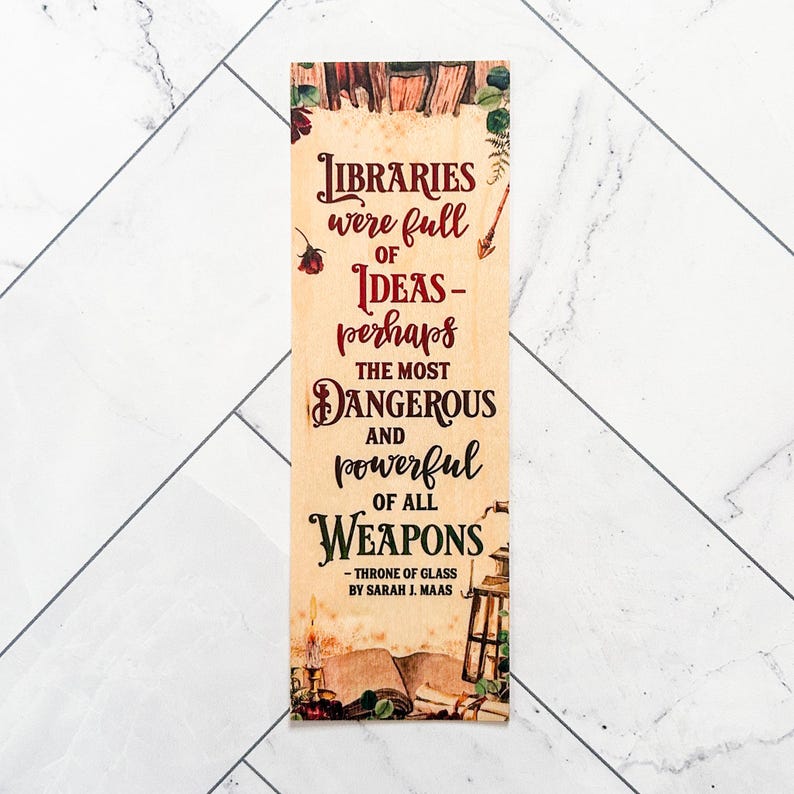 Throne of Glass Wooden Bookmark · officially Licensed · book Quote ...