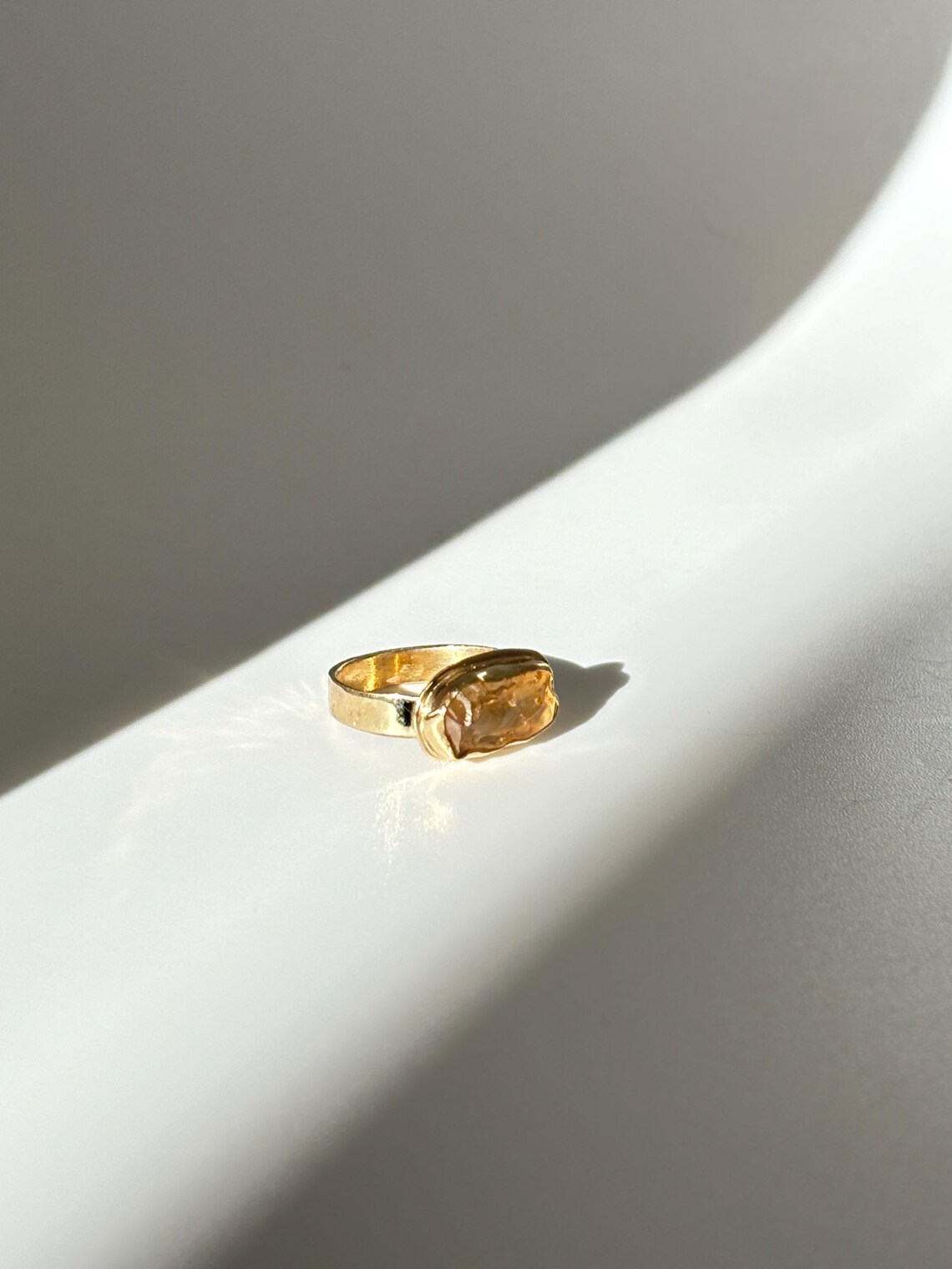 10k Raw Oregon Sunstone Ring Size 6. Handcrafted Artisan Jewelry. - Etsy