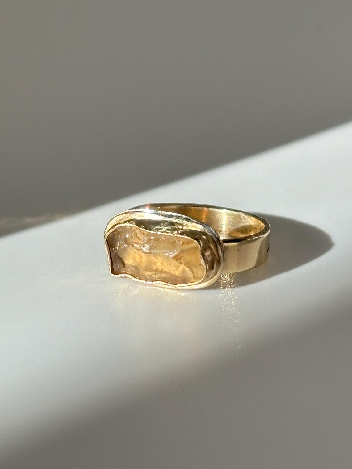 10k Raw Oregon Sunstone Ring Size 6. Handcrafted Artisan Jewelry. - Etsy