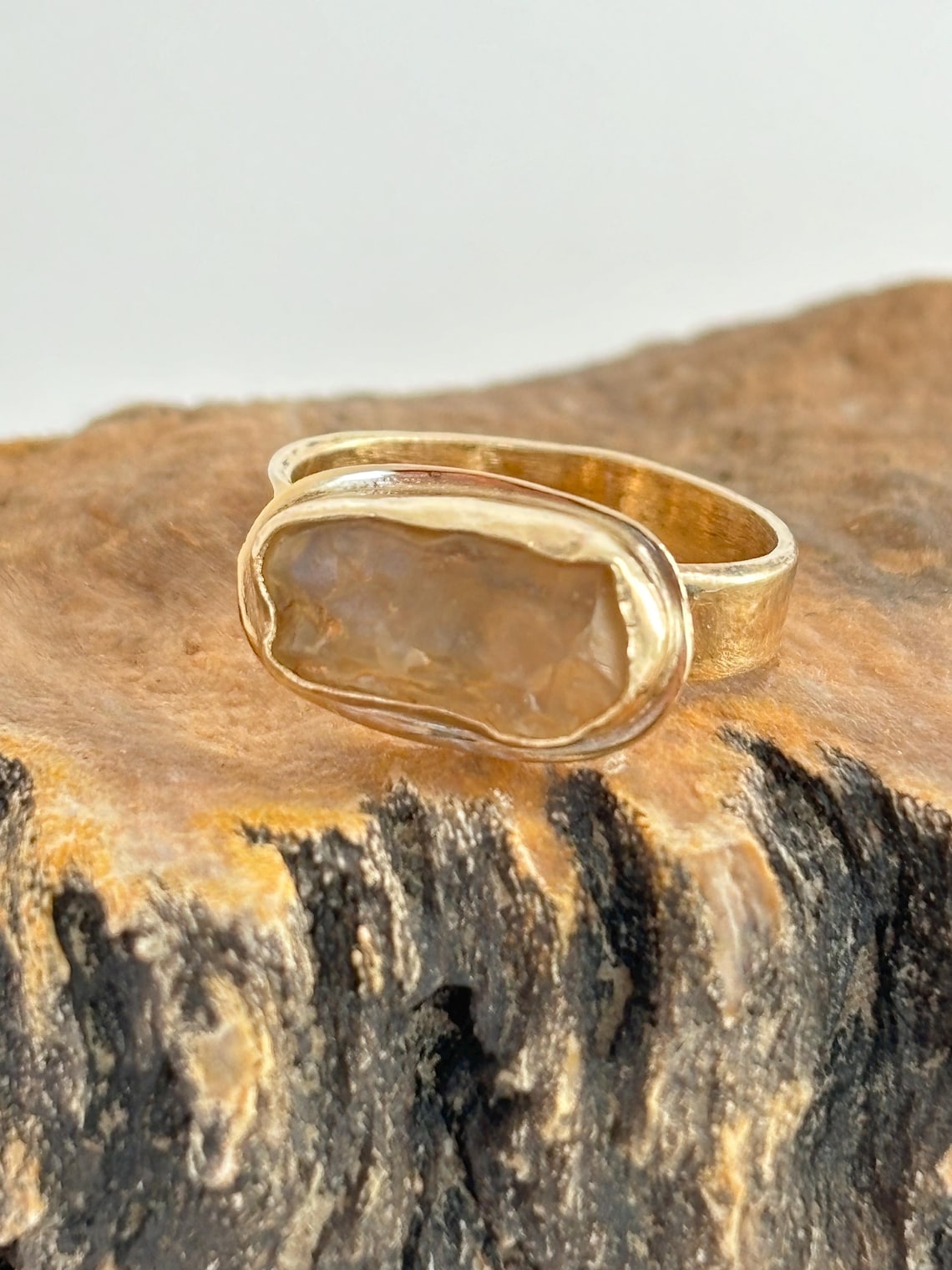 10k Raw Oregon Sunstone Ring Size 6. Handcrafted Artisan Jewelry. - Etsy