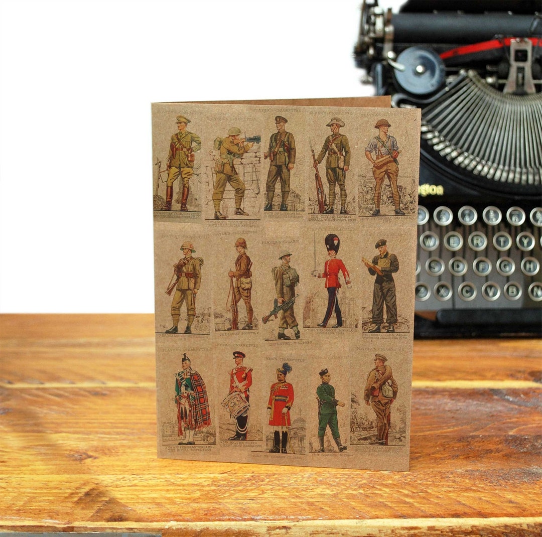 SOLDIERS Vintage Cigarette Cards Greeting Card Army Military Uniform ...