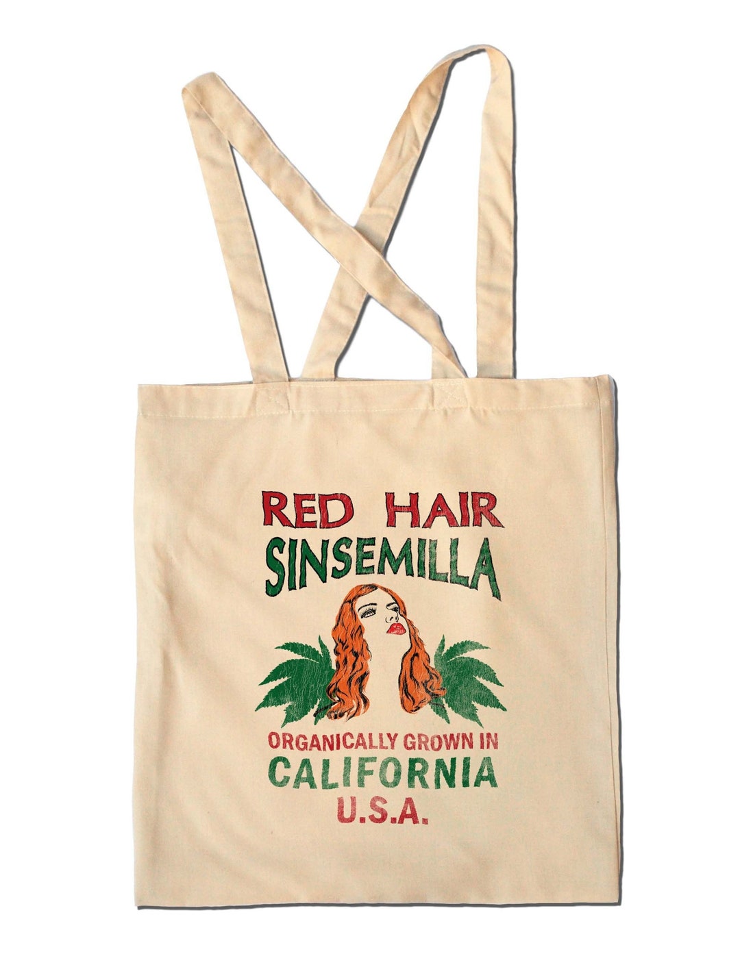 SINSEMILLA Red Hair Weed Cannabis Vintage Print Shopping Bag Stoner ...