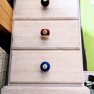POOL BALL Cabinet Cupboard Drawer Door Knob Pull Mancave Vintage ...