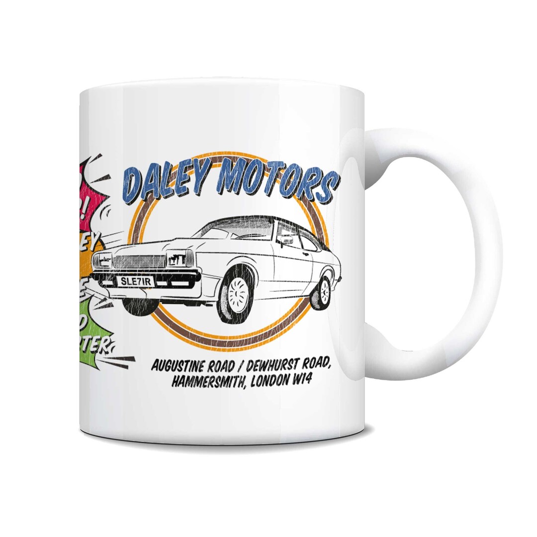 DALEY MOTORS Coffee Mug Minder 80s TV Show Arthur Daley - Etsy