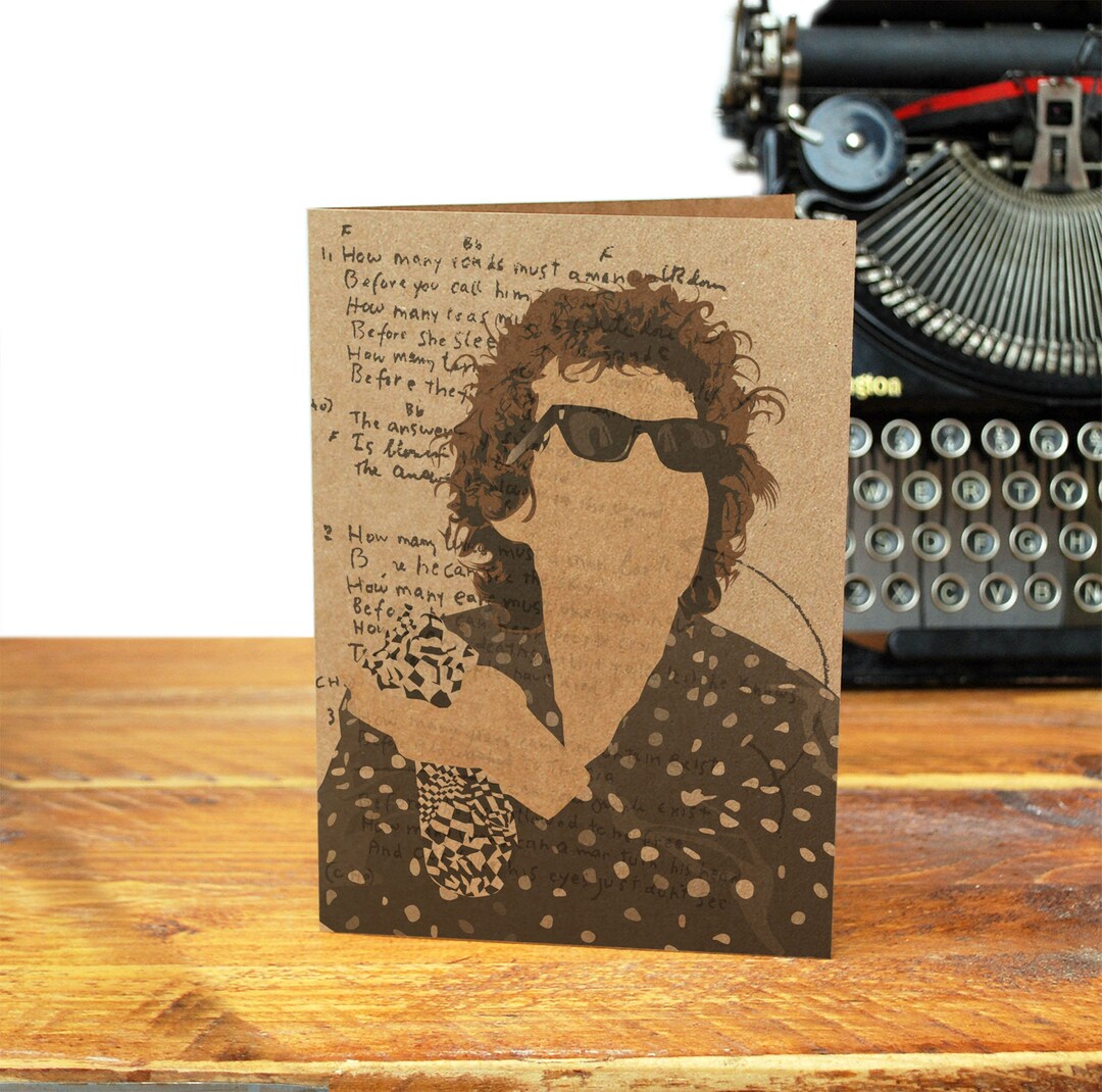 Bob Dylan Blowin in the Wind Recycled Greeting Card Song Lyrics 60s ...