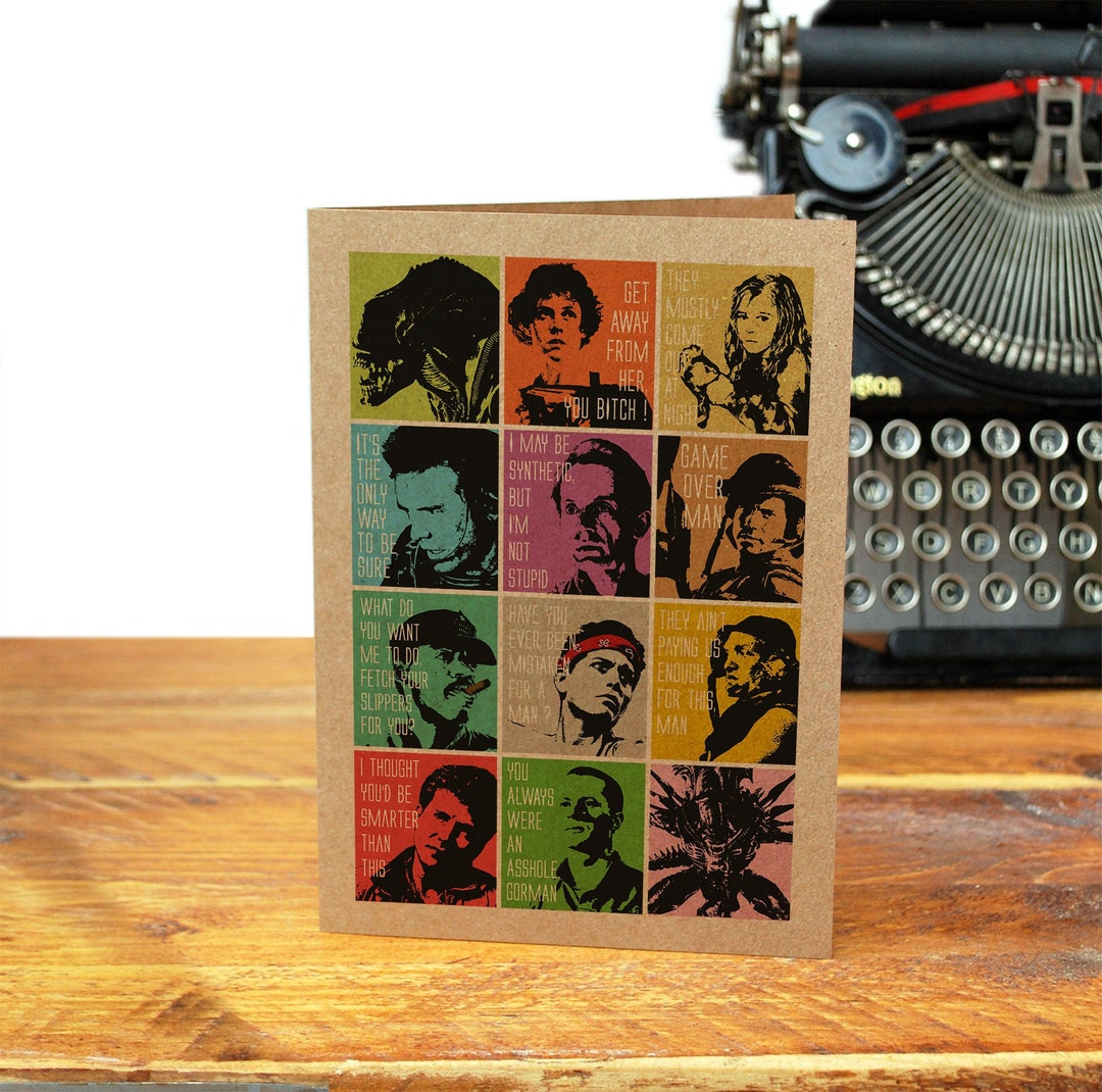 Aliens Characters Greeting Card Sci Fi - Classic Movie 1986 Ripley ...