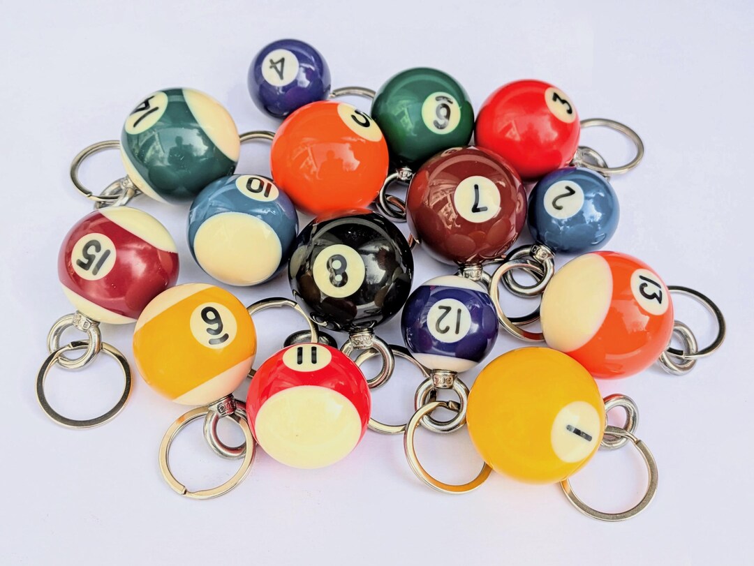 Repurposed Mini Pool Ball Key Ring Handmade Bag Charm - Etsy
