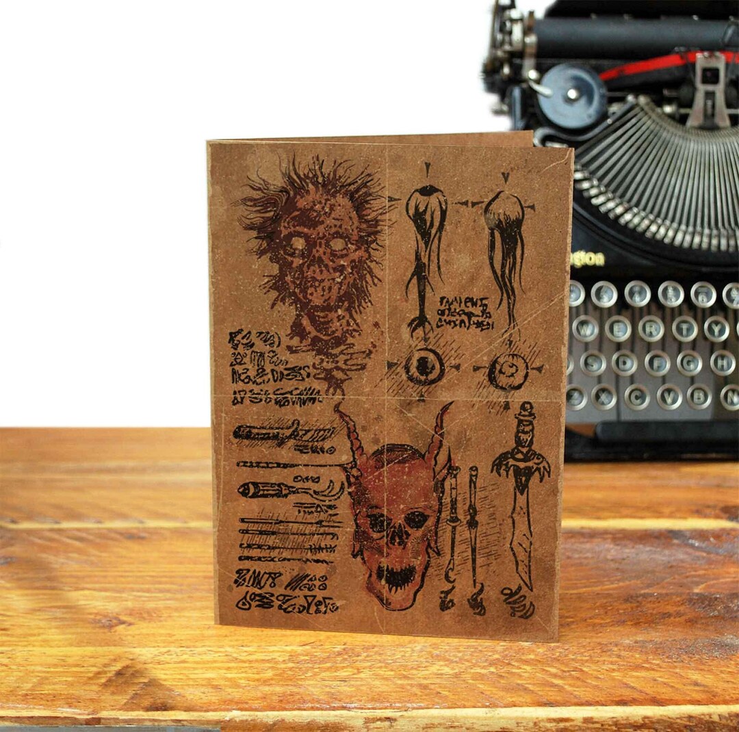 Necronomicon Book of the Dead 80s Horror Recycled Greeting Card Classic ...