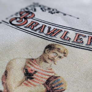 BRAWLERS CLUB Vintage Shopping Tote Bag Victorian Fighting Boxing Fight ...