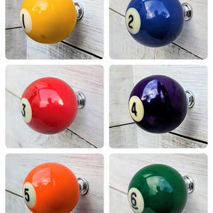 POOL BALL Cabinet Cupboard Drawer Door Knob Pull Mancave Vintage ...