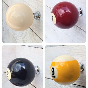 POOL BALL Cabinet Cupboard Drawer Door Knob Pull Mancave Vintage ...