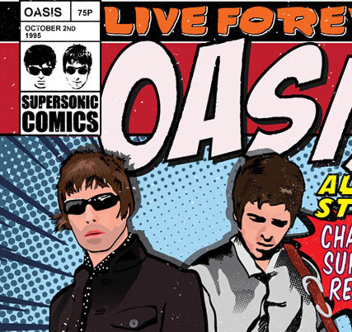 Oasis Pop Art Comic Book Style Print Liam Noel | Etsy