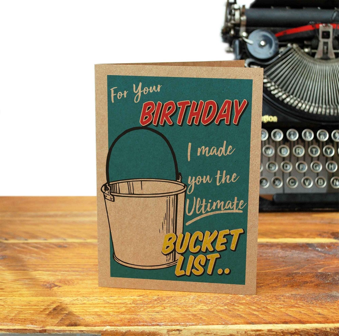 BUCKET LIST - Funny Birthday Card - Joke - Humor - Old Fart - 50s - 60s ...