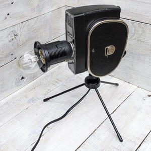 Repurposed 1960s Vintage Cine Movie Camera Lamp Table Desk Lamp Hipster ...