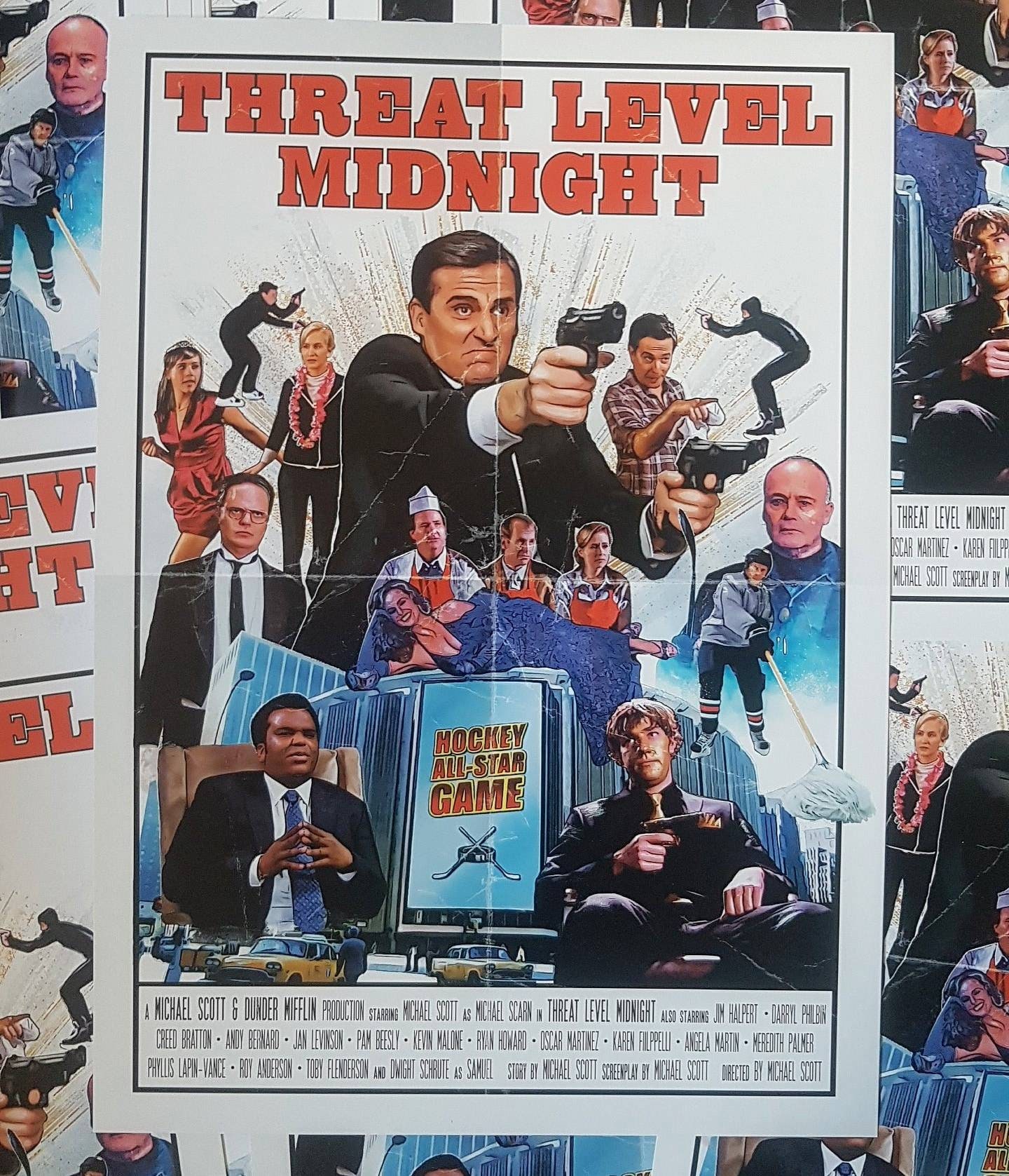 THREAT LEVEL MIDNIGHT the Office Dunder Mifflin Wall Art Print Mancave ...