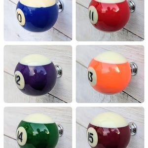 POOL BALL Cabinet Cupboard Drawer Door Knob Pull Mancave Vintage ...